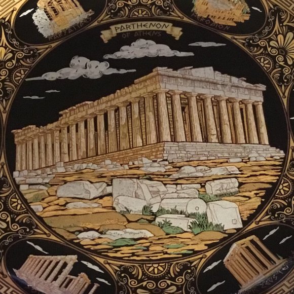 Adis Parthenon plate | Accents | 24 Karat Gold Parthenon Of Athens ...